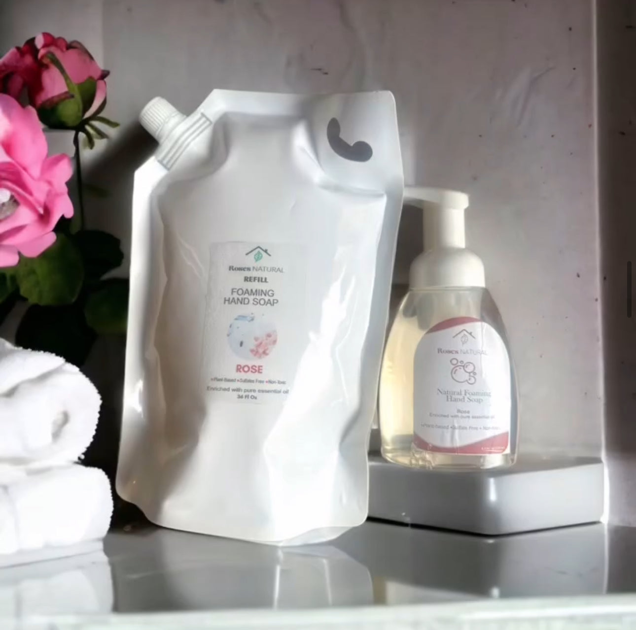 Foaming Hand Soap + Refill – Roses Natural