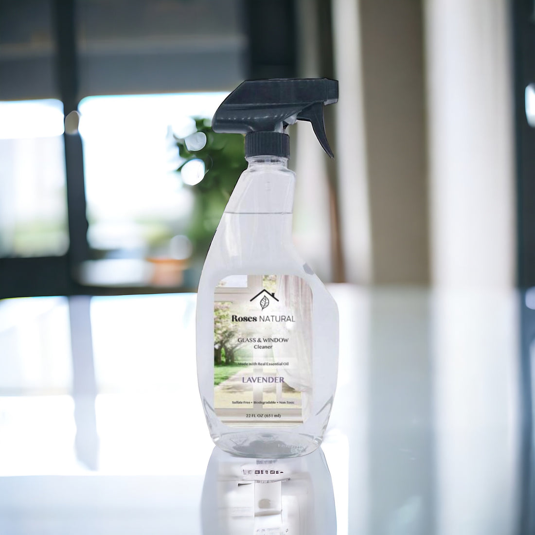 Natural Glass Cleaner - Lavender | Plant-Based & Streak-Free | Roses ...