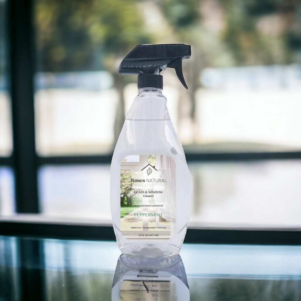 Natural Glass Cleaner - Peppermint | Plant-Based & Streak-Free | Roses ...